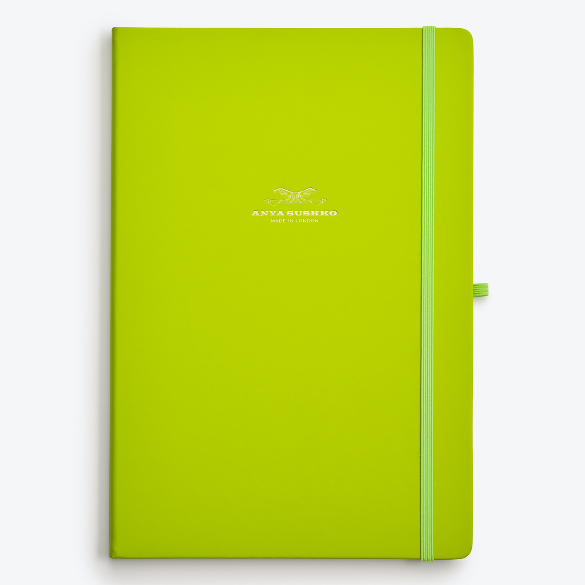 A4 Hardback Notebook, Leather Refill, Celery – Anya Sushko Handbags England