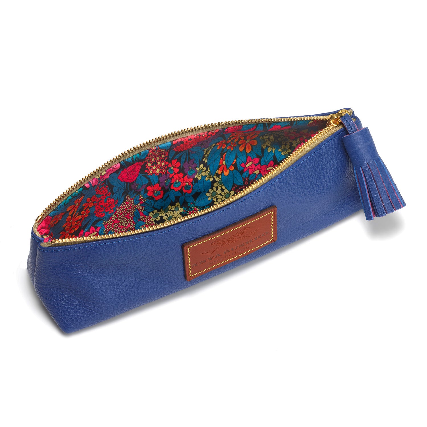 Luxury Personalised Pencil Case Royal Blue Leather Anya Sushko Luxury Personalised Pencil Case Royal Blue Leather Anya Sushko