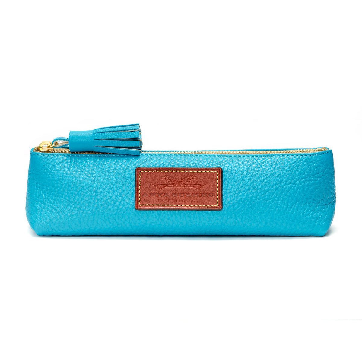 Luxury Personalised Pencil Case, Turquoise Leather – Anya Sushko ...